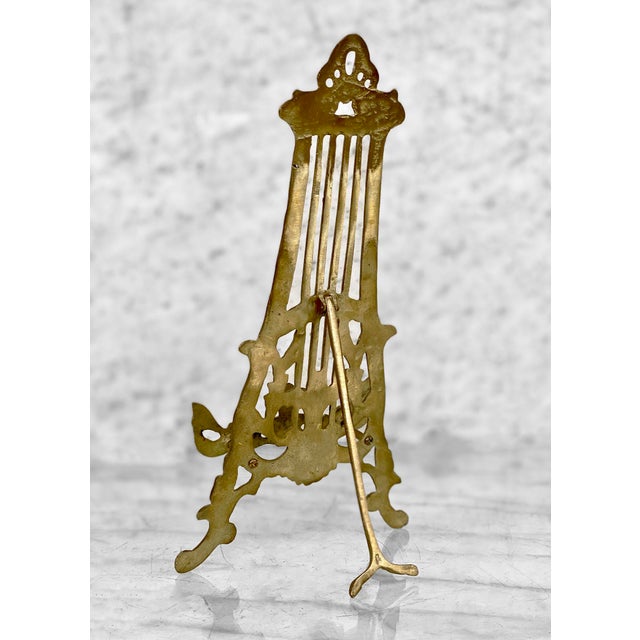 Vintage Victorian Brass Photo Easel Stand | Chairish