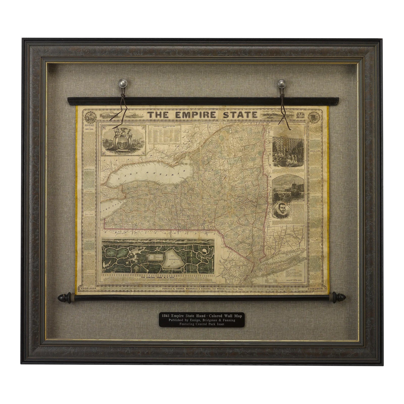 1861 the Empire State Wall Map | Chairish
