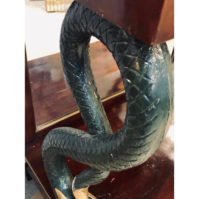 An Early 19th C Empire Serpent Paint & Gilt Decorated Mirrored Back ...