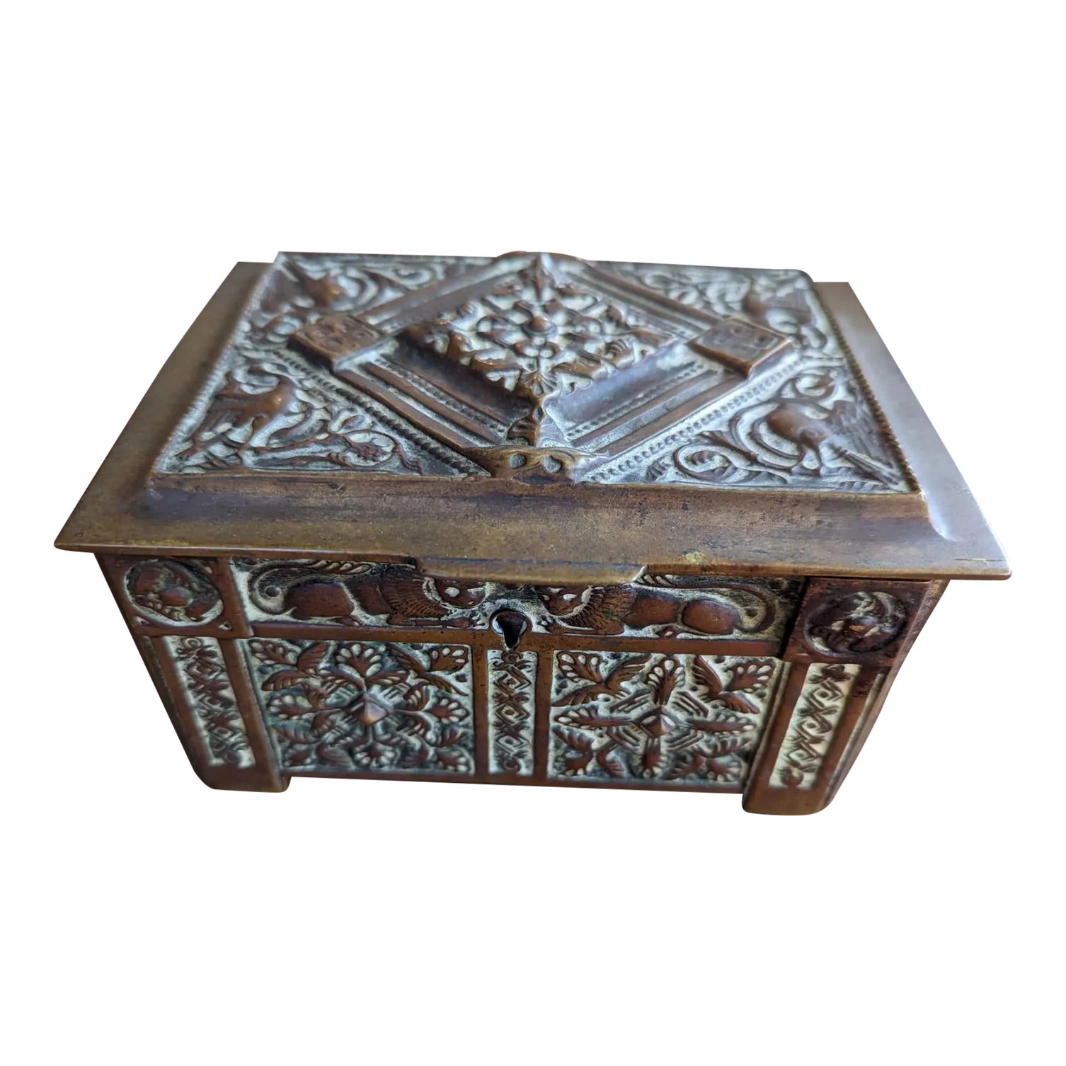 Antique Unique Decorative Box Made in Belgium With Patina Art Nouveau ...