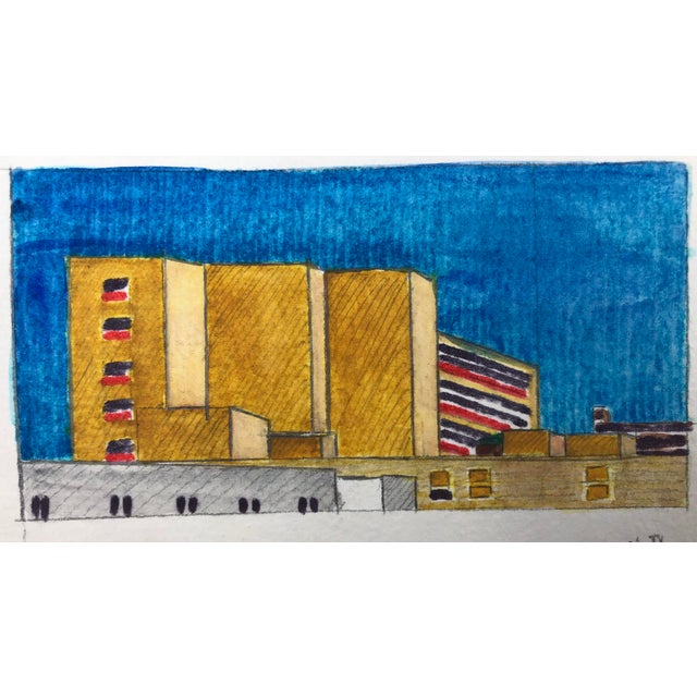 1978 Robert Herrmann Precisionist Painting of Seattle | Chairish