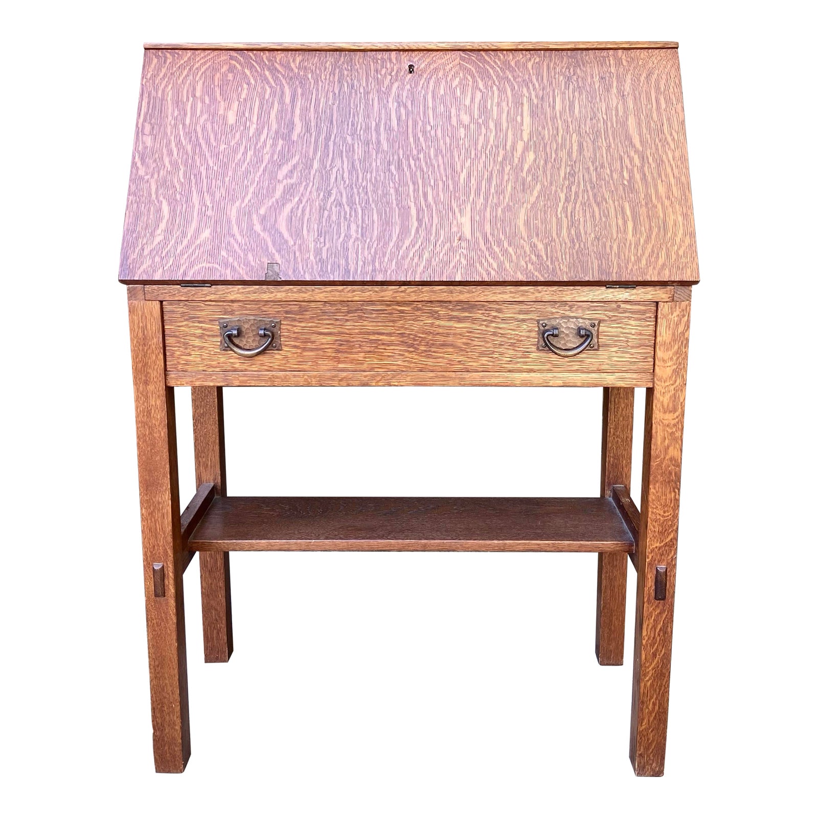Antique Gustav Stickley Mission Oak Drop Front Desk | Chairish