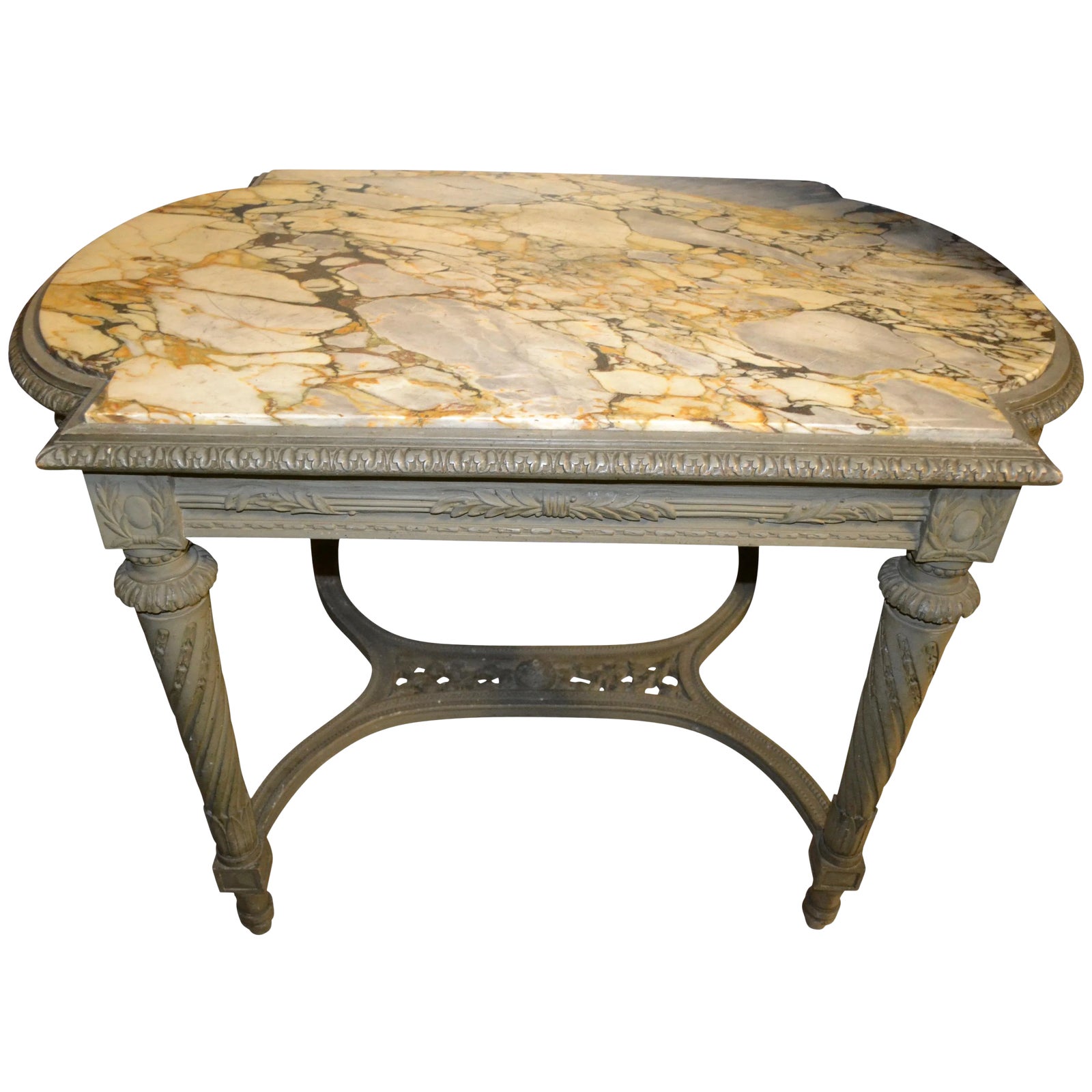 19th Century French Louis XVI Center Table or Console With Veined ...