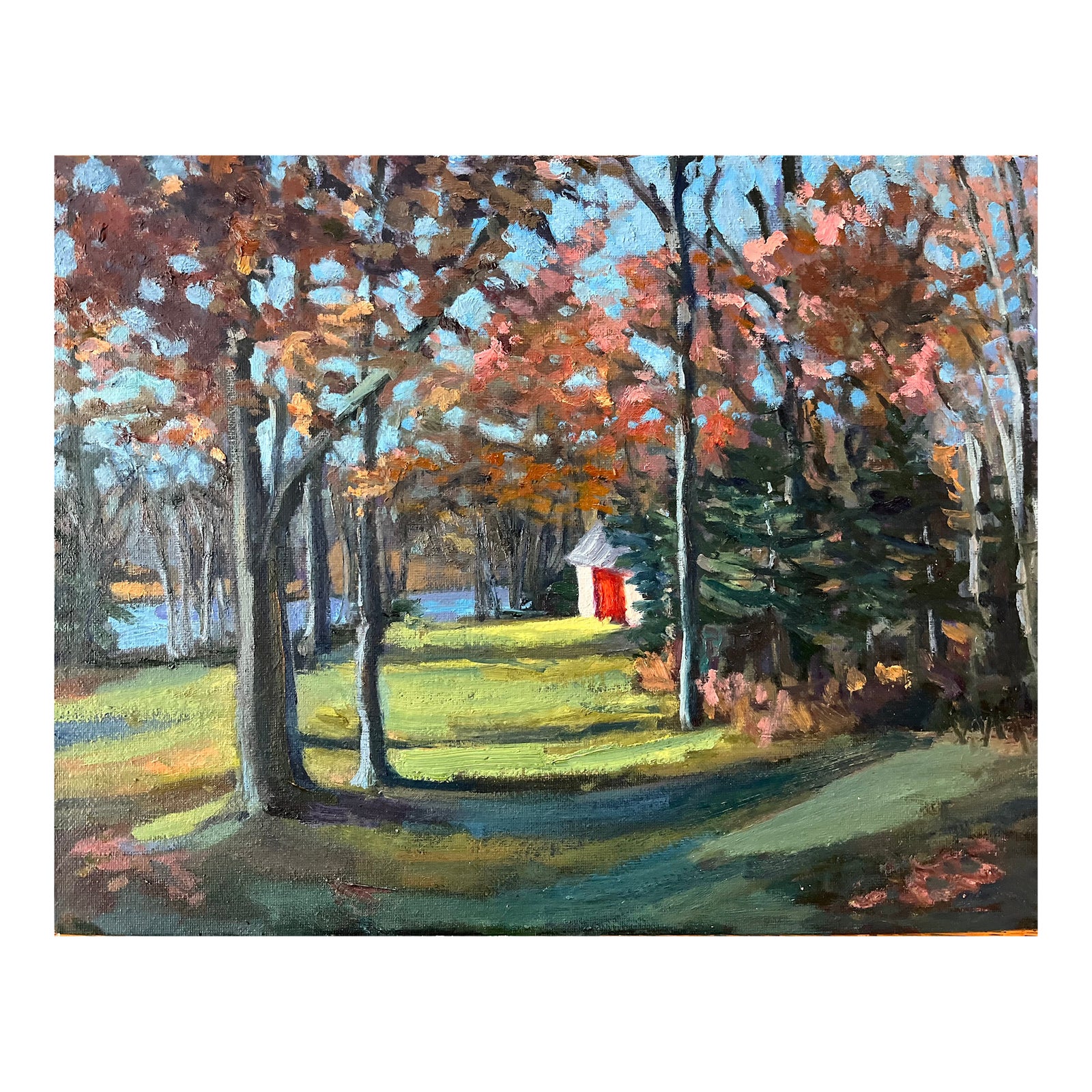 "The Red Door, New Harbor, Maine" Contemporary Plein Air Oil Painting ...