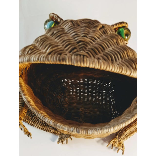 Mid Century Modern Wicker Frog Basket | Chairish