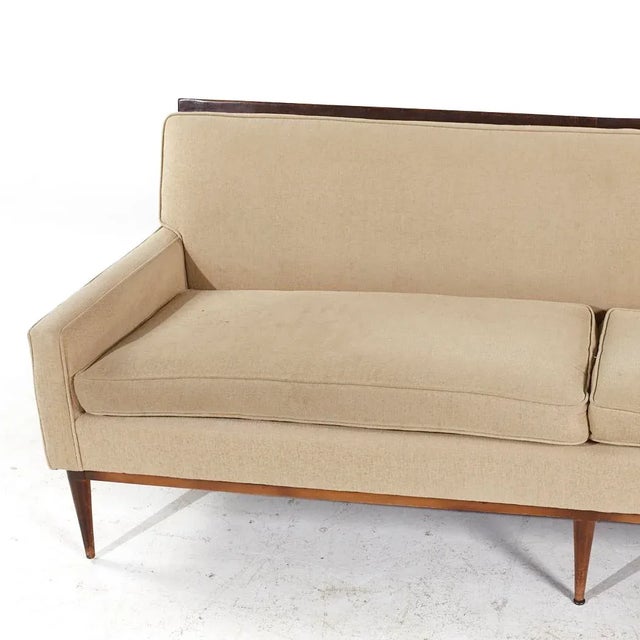 Paul McCobb Style Mid Century Walnut Sofa | Chairish