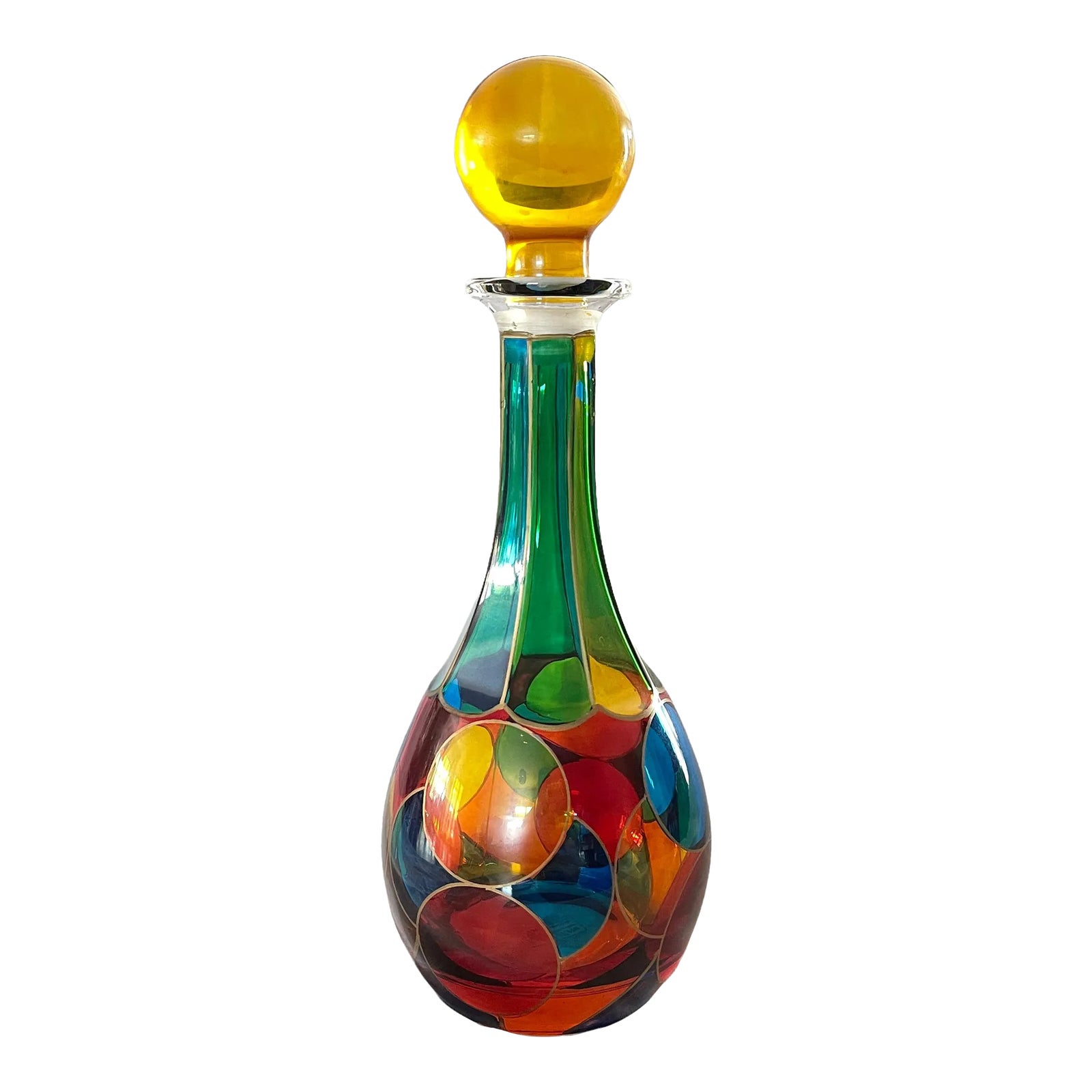 Late 20th Century Venetian Due Zeta Glass Decanter | Chairish