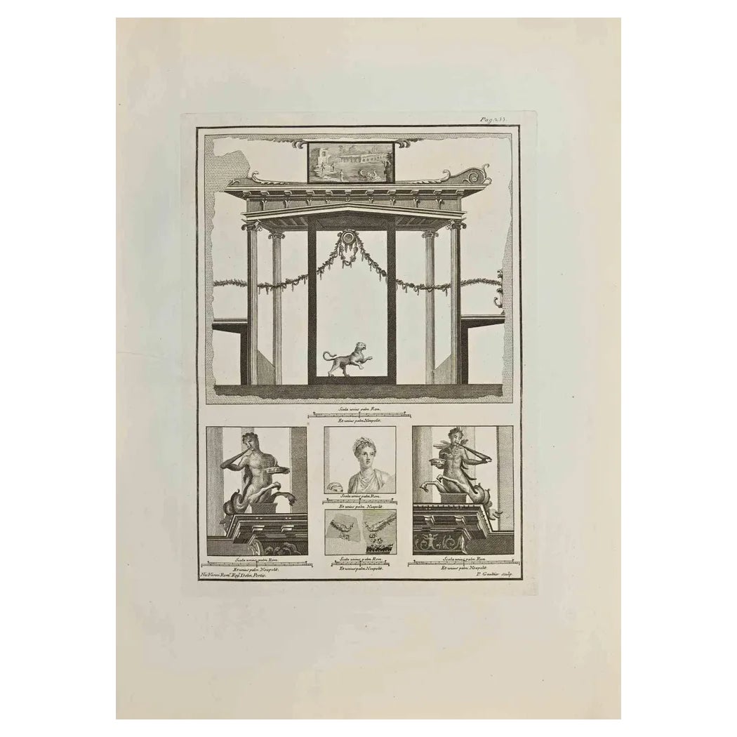 Nicola Vanni, Temple and Satyr, Etching, 18th Century | Chairish