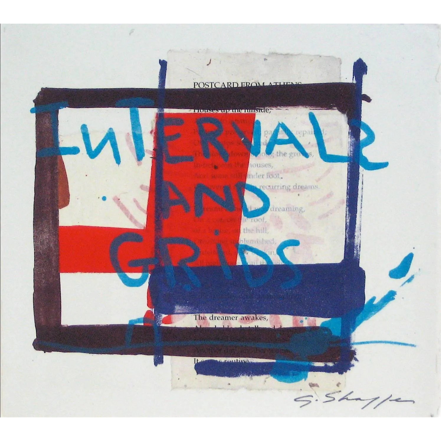 Gary Lee Shaffer "Intervals and Grids" Abstract Mixed Media Lithograph ...