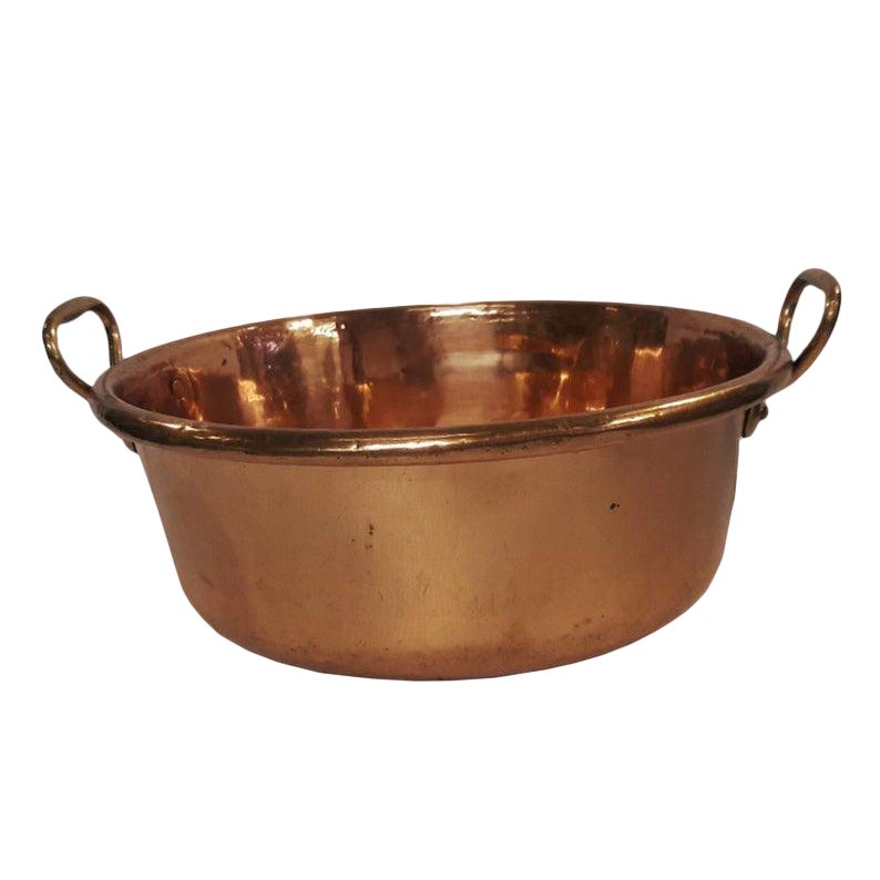 Antique French Copper Basin Confisier French Country Kitchen Large ...