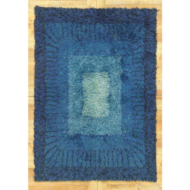 Mid 20th Century Vintage Swedish Rya Rug, 4'5 X 6'2 | Chairish