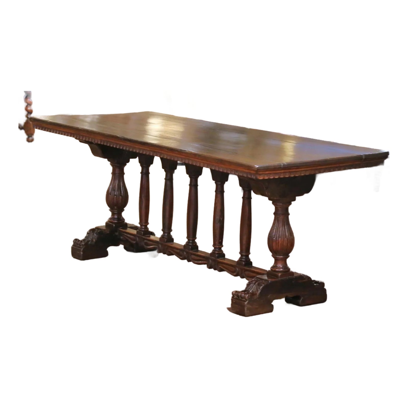 Early 19th Century French Renaissance Oak Refectory Table With Baluster ...