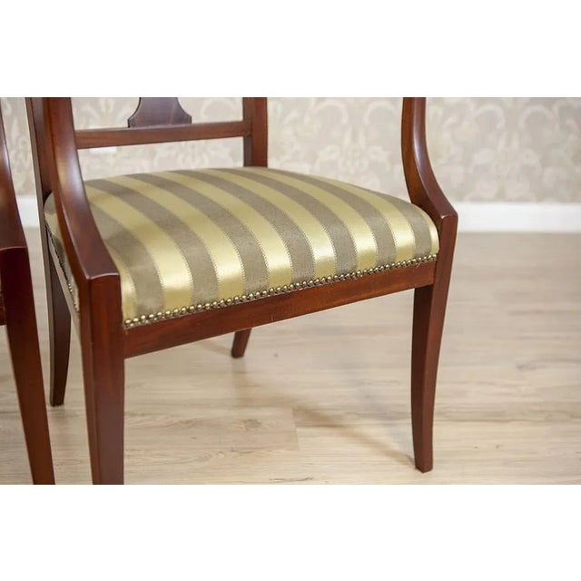 Pair of Armchairs Circa 1980s/1990s Classicizing Forms in Striped ...