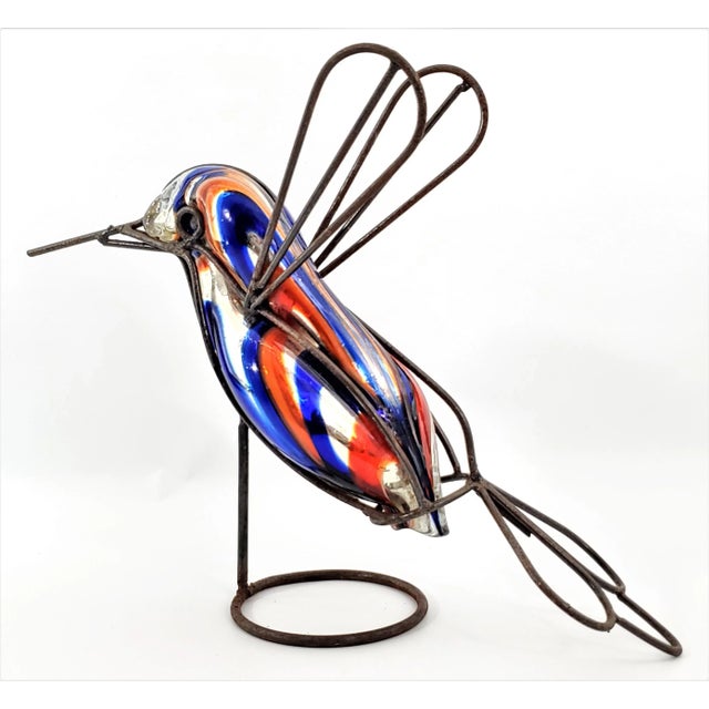 Vintage 1960s Colored Mercury Glass Hummingbird Table Sculpture With ...