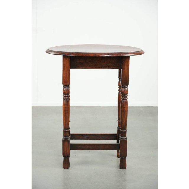 Antique English Oval Oak Side Table, Early 20th Century | Chairish