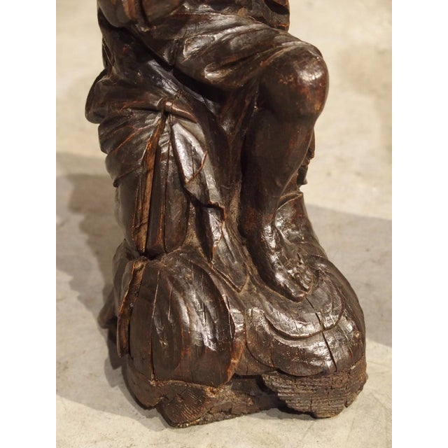 Small 18th Century Carved Oak Statues From France - a Pair | Chairish