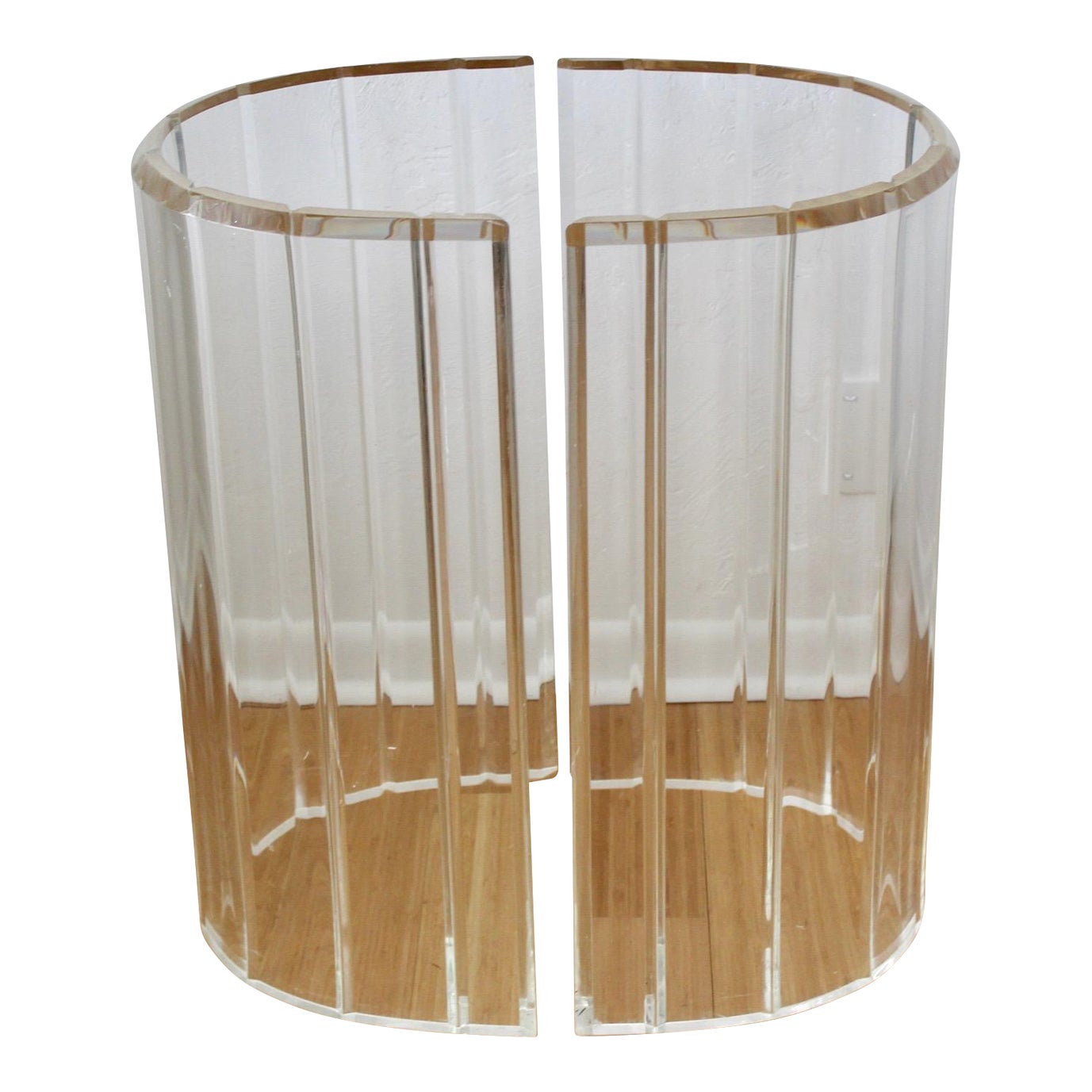 Vintage Modern Versatile Cut Glass Style Lucite Two Piece C Shaped ...