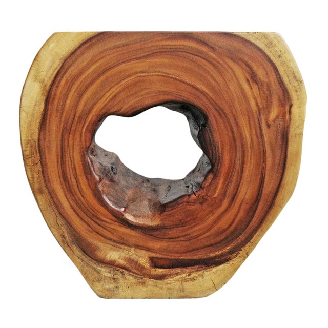 Organic Monkey Pod Hole Console Table | Chairish