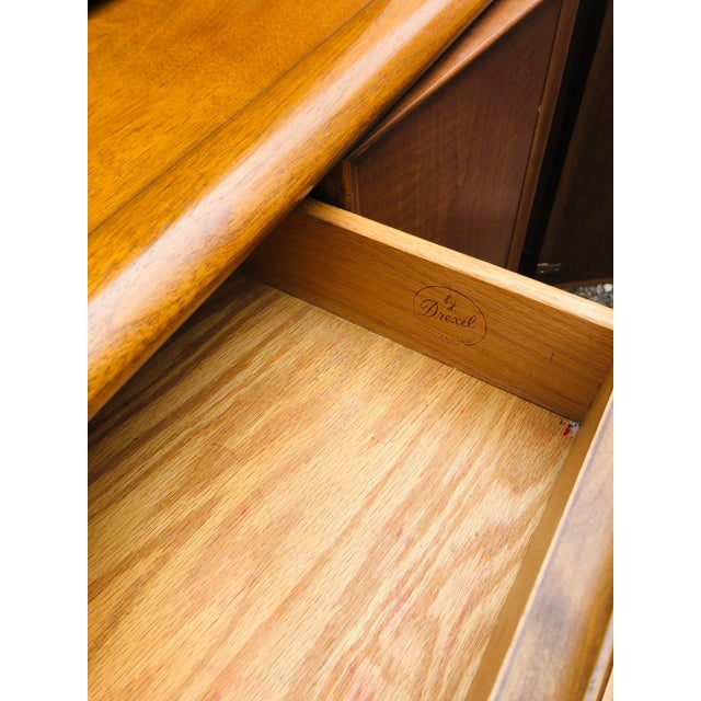 Vintage Drexel Parallel Collection Two Piece Display Hutch | Chairish