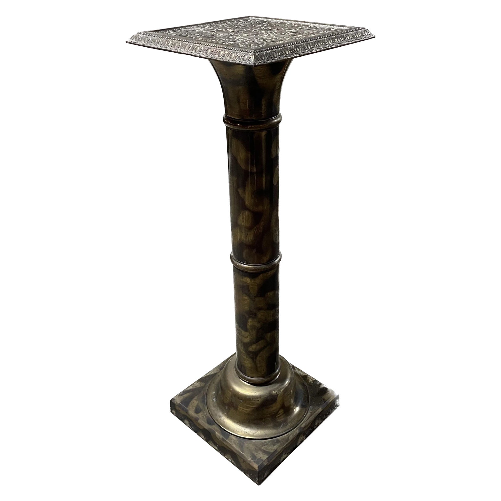 1890s Antique Brass Plant Stand on Japanning Finish | Chairish