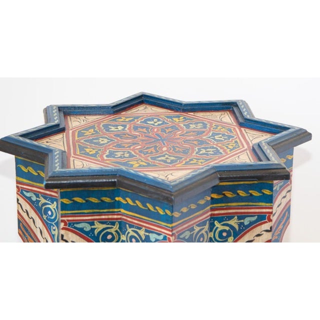 Moorish Style Hand Painted Moroccan Side Table | Chairish