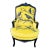 Gothic Raven Crow Yellow Velvet and Embroidery Armchair | Chairish