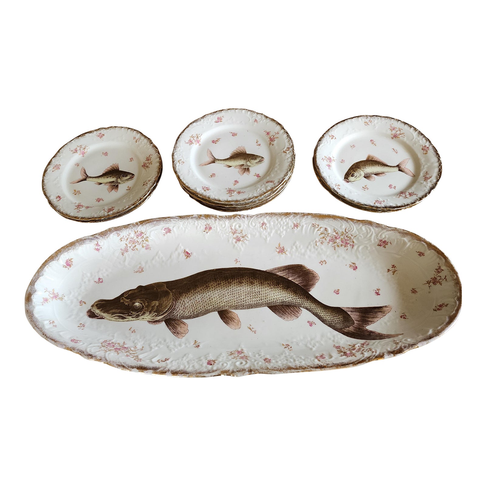 Antique European Fish Set | Chairish