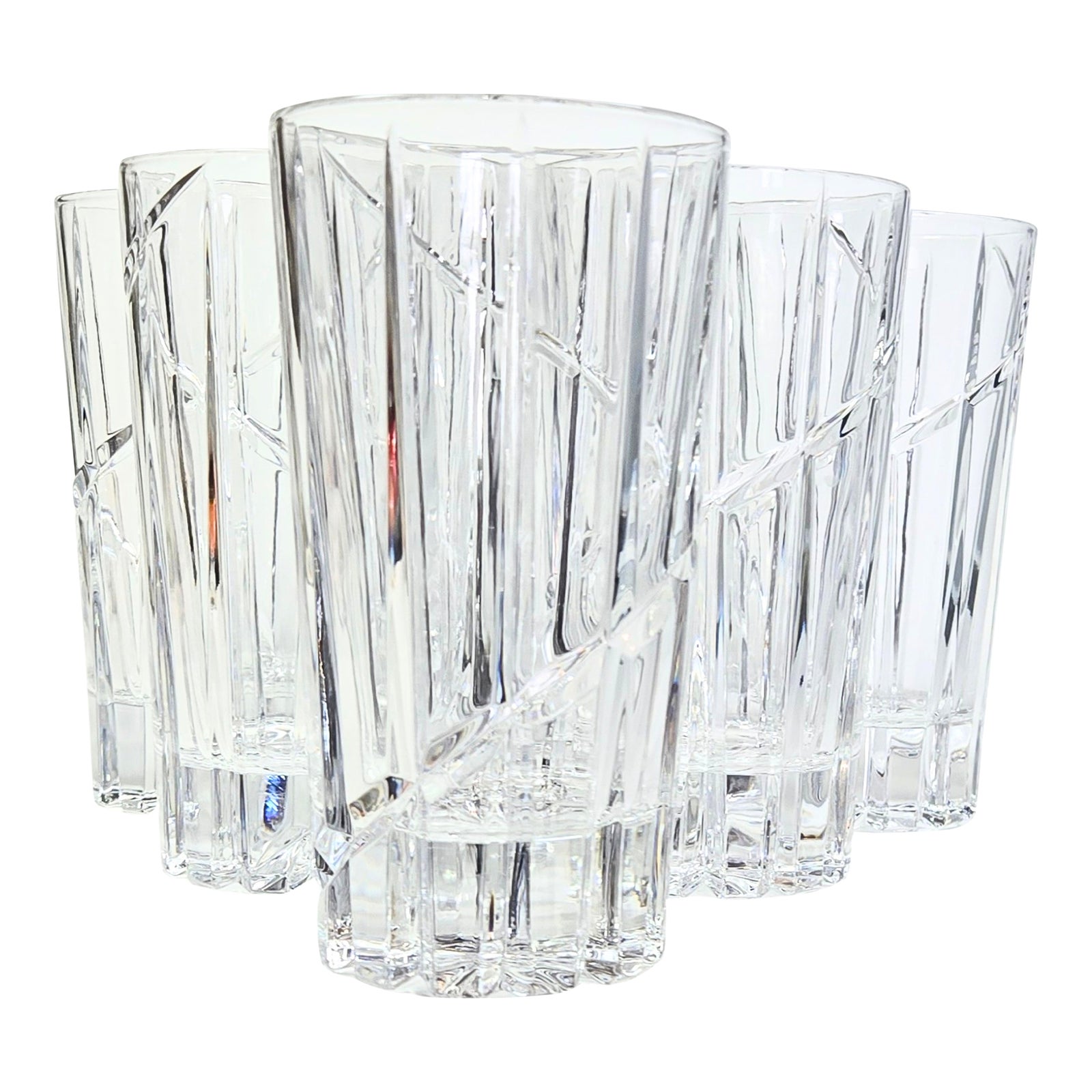 Cut Crystal Tumblers- Set of Six | Chairish