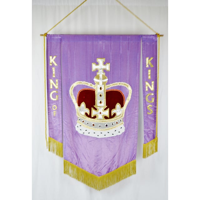 Vintage Handmade King of Kings Church Banner | Chairish