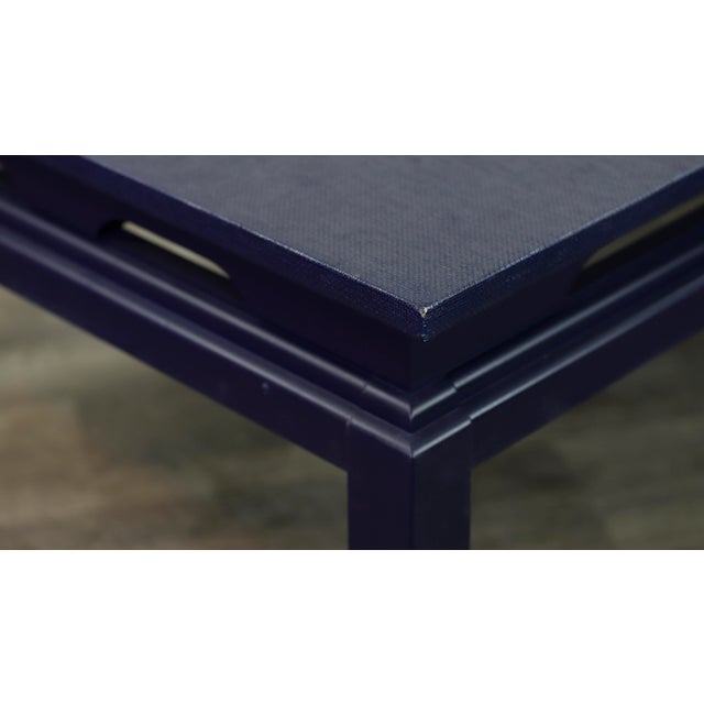 Carl Springer Style Blue Raffia Coffee Table | Chairish