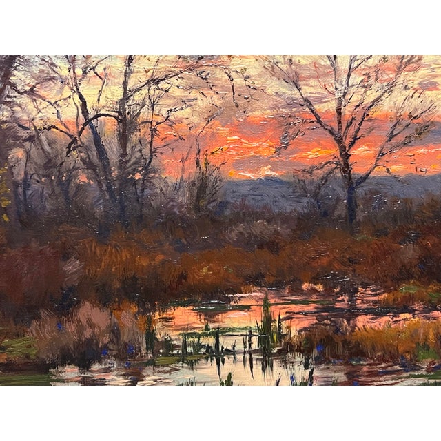 Charles Partridge Adams “Autumn Sunset Near Denver” Signed Original Oil ...