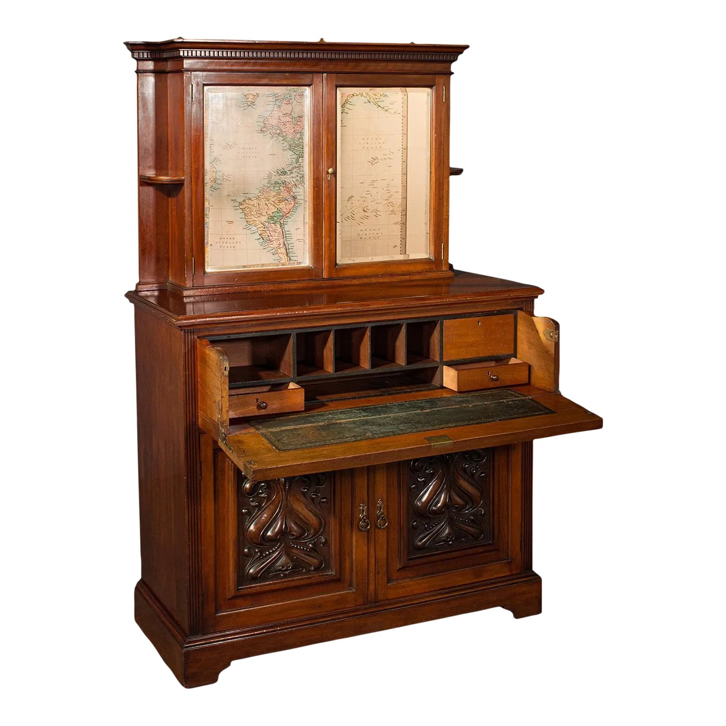1900s Antique Victorian English Secretaire Sideboard | Chairish