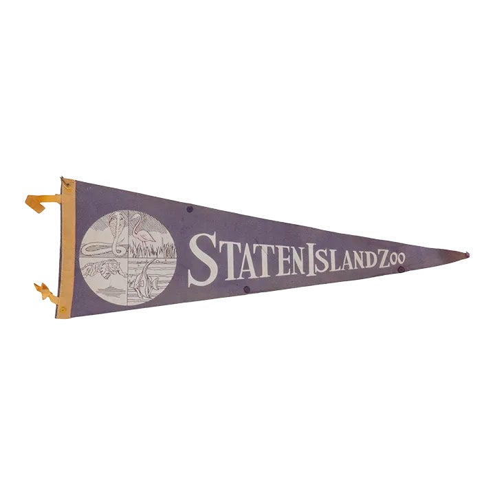 Staten Island Zoo Felt Flag Pennant | Chairish