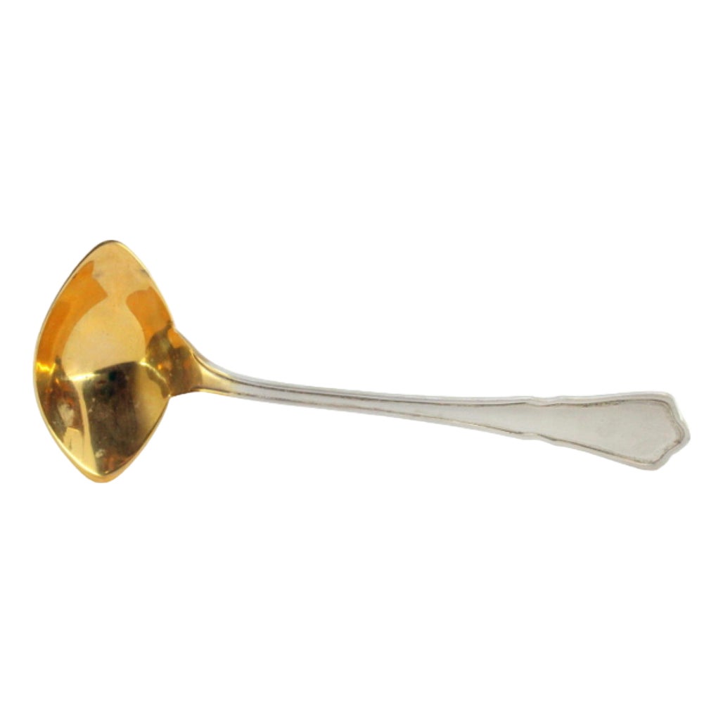 Silver Sauce Spoon with Stripe | Chairish