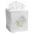 Spring Meadow Tissue Box Cover in White Linen & Cotton, Embroidered ...