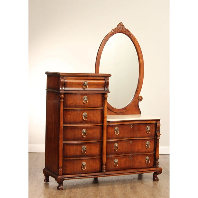 1970s Pulaski Heritage House Collection Faux Marble Top Dresser | Chairish