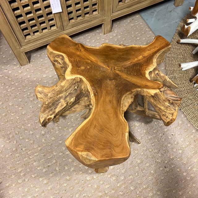 Natural Teak Root Coffee Table | Chairish