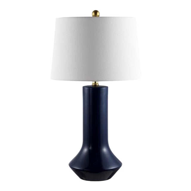 Safavieh Wells Ceramic Table Lamp - Navy Blue | Chairish