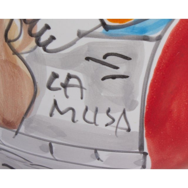 La Musa Italian Hand-Painted Ceramic Vase | Chairish