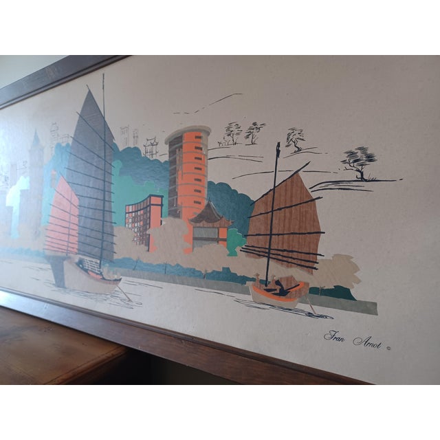 1960's "Oriental Junks" Wall Art by Fran Arnot | Chairish