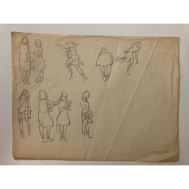 1940s Henry Gasser Figure Study Drawing | Chairish