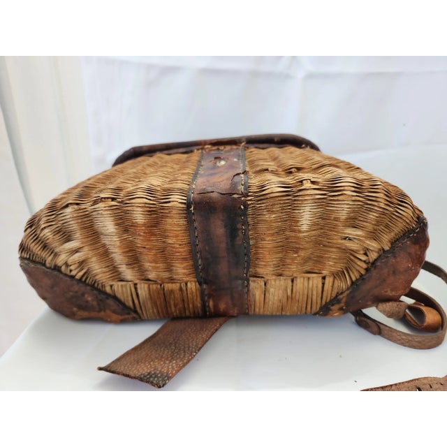 Antique American 1900s Split Reed Fishing Creel | Chairish