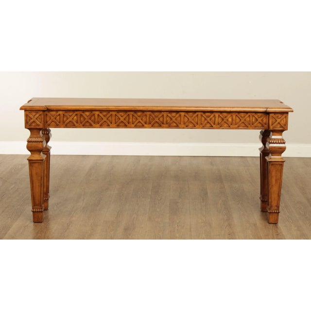 French Neoclassical Style Long Carved Wood Console | Chairish