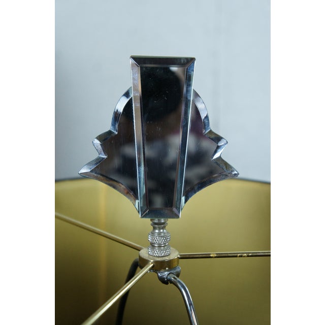 Vintage Venetian Art Deco Style Mirrored Chrome Vanity Table Lamp ...