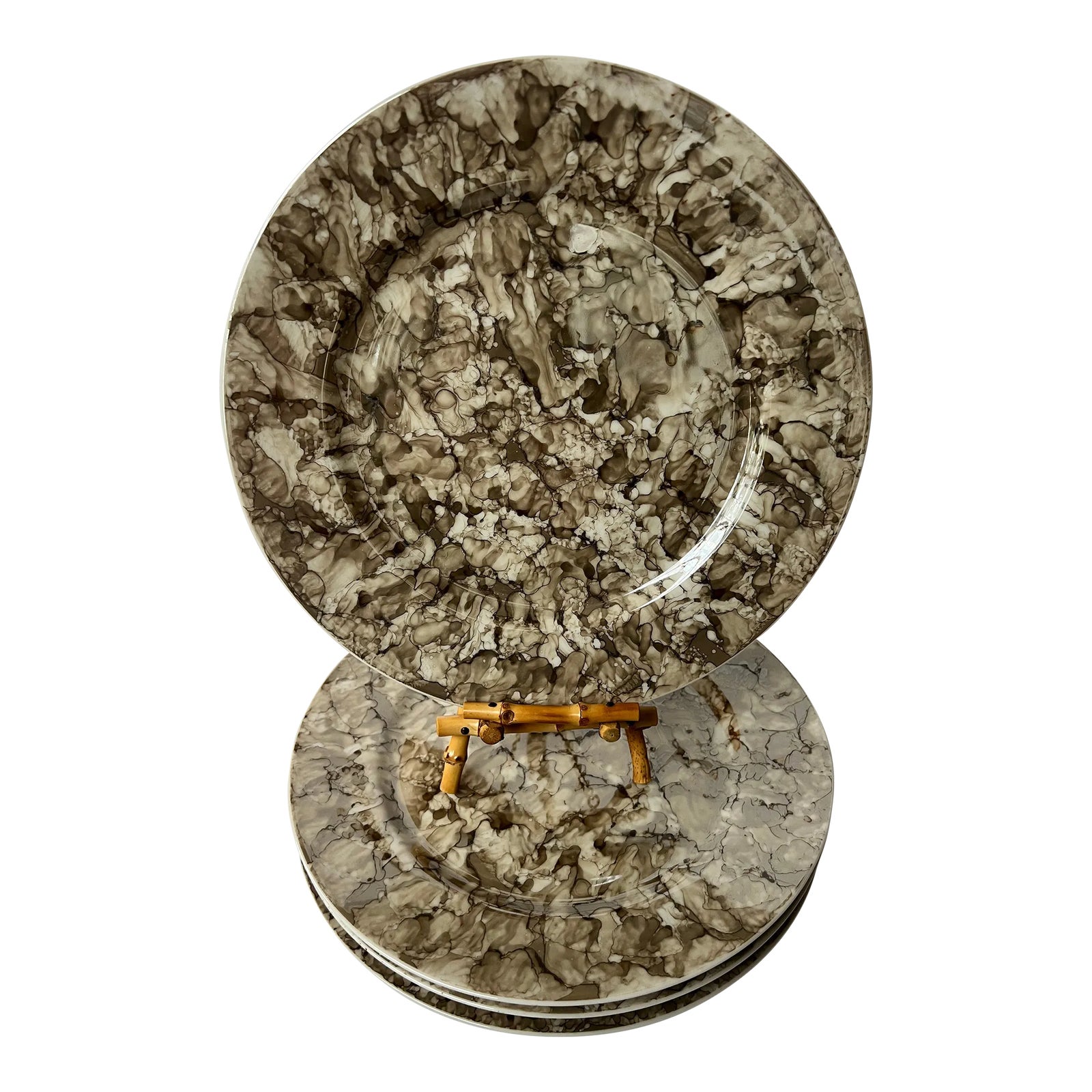 Vintage Georges Briard Marble Ware Dishes - Set of 4 | Chairish