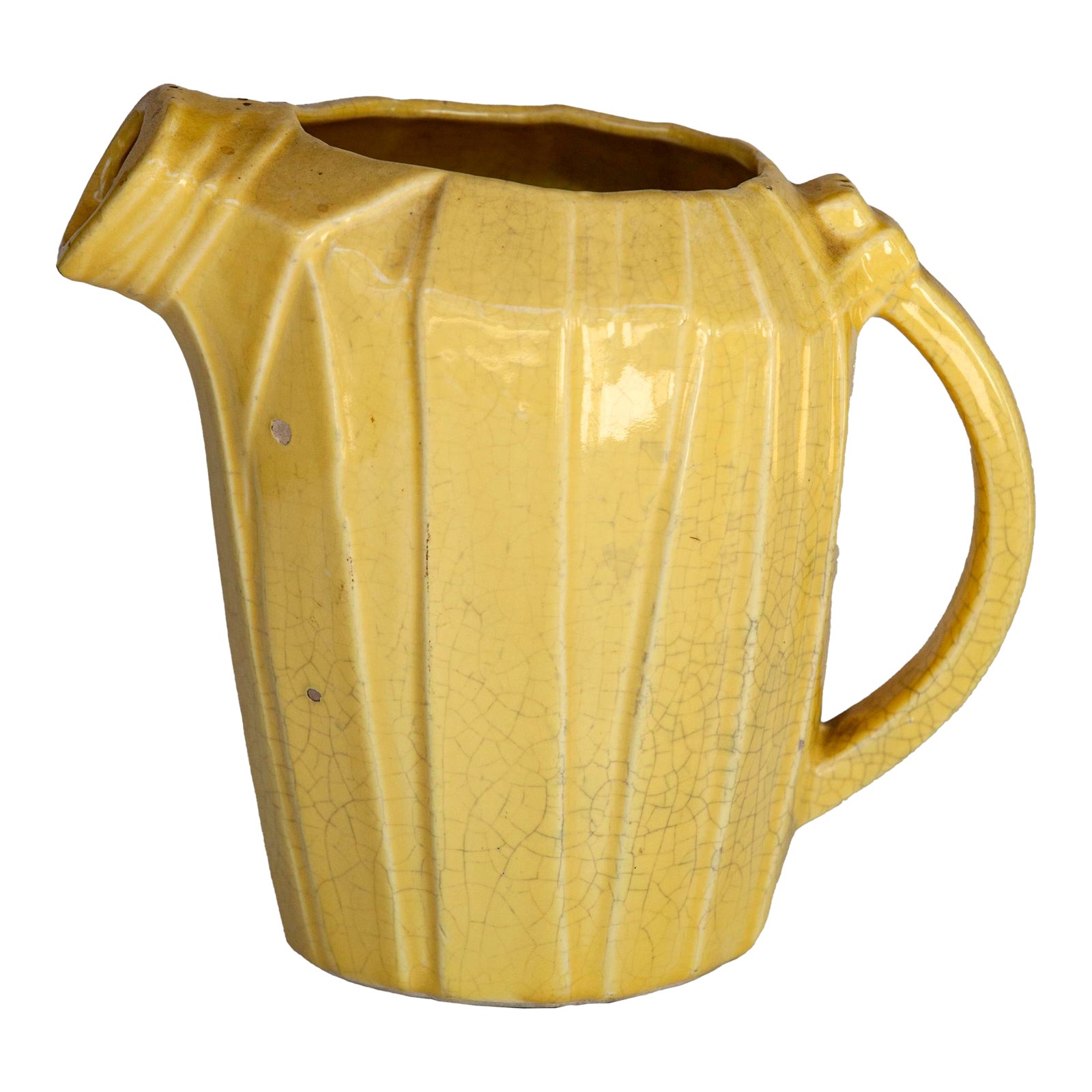 1940's Vintage McCoy Yellow Pitcher | Chairish