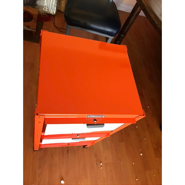 Vintage Steel Basket Locker Nightstand | Chairish