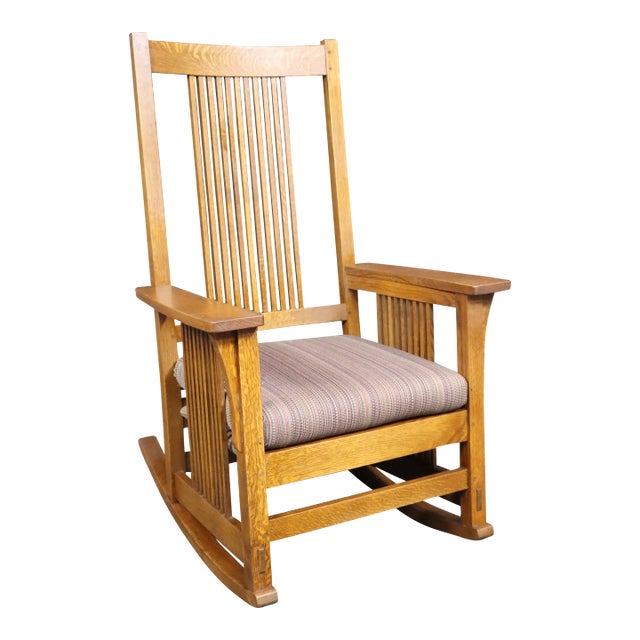 Mission Style Stickley Oak Rocker | Chairish