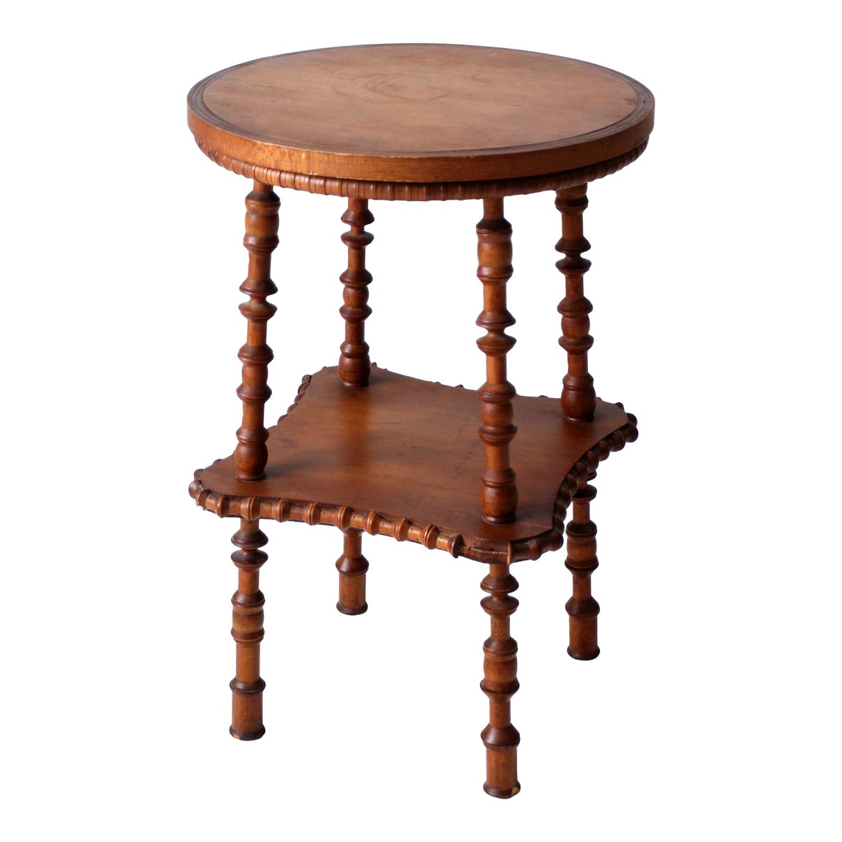 Antique Folk Art Spool Table | Chairish