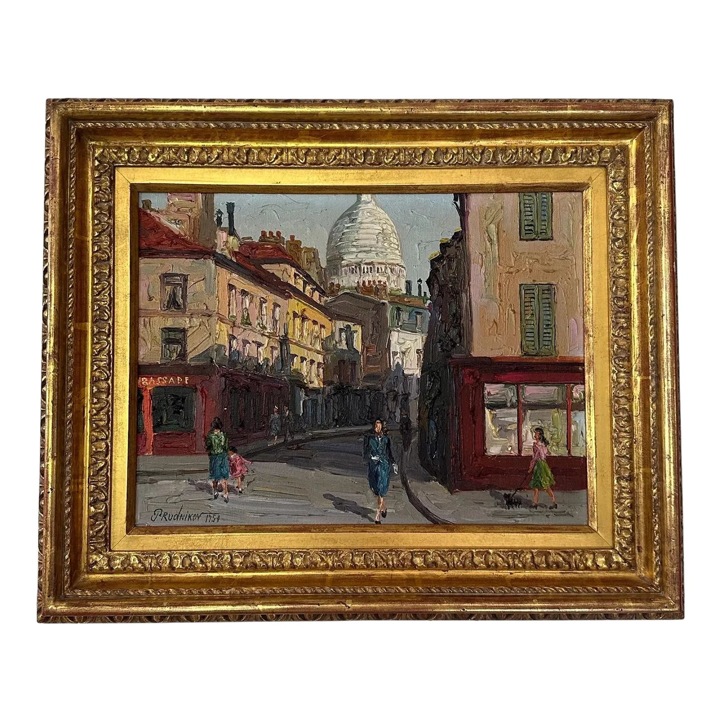 1950s Framed Prudnikov French Cityscape Oil Painting | Chairish